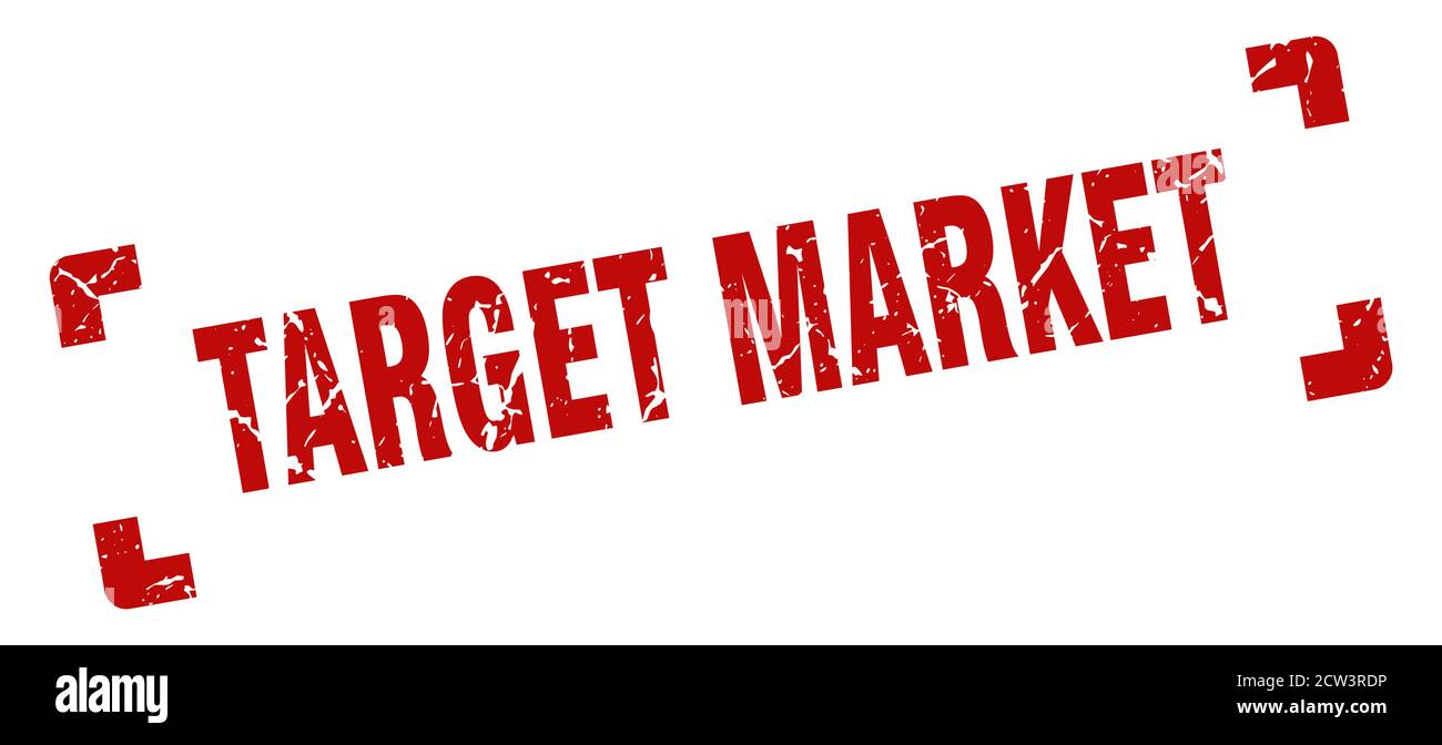 target market stamp. square grunge sign on white background Stock ...