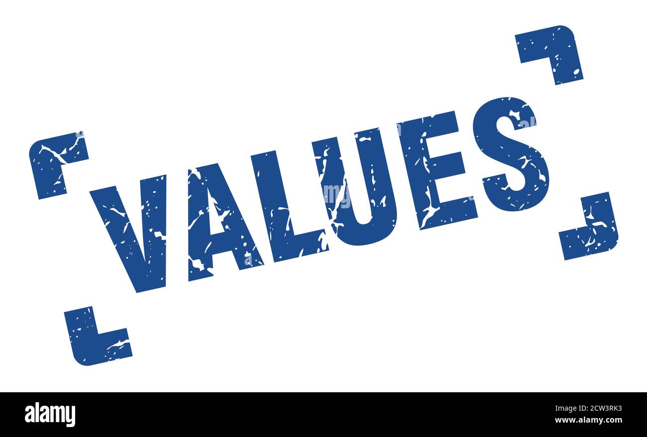 values stamp. square grunge sign on white background Stock Vector Image ...