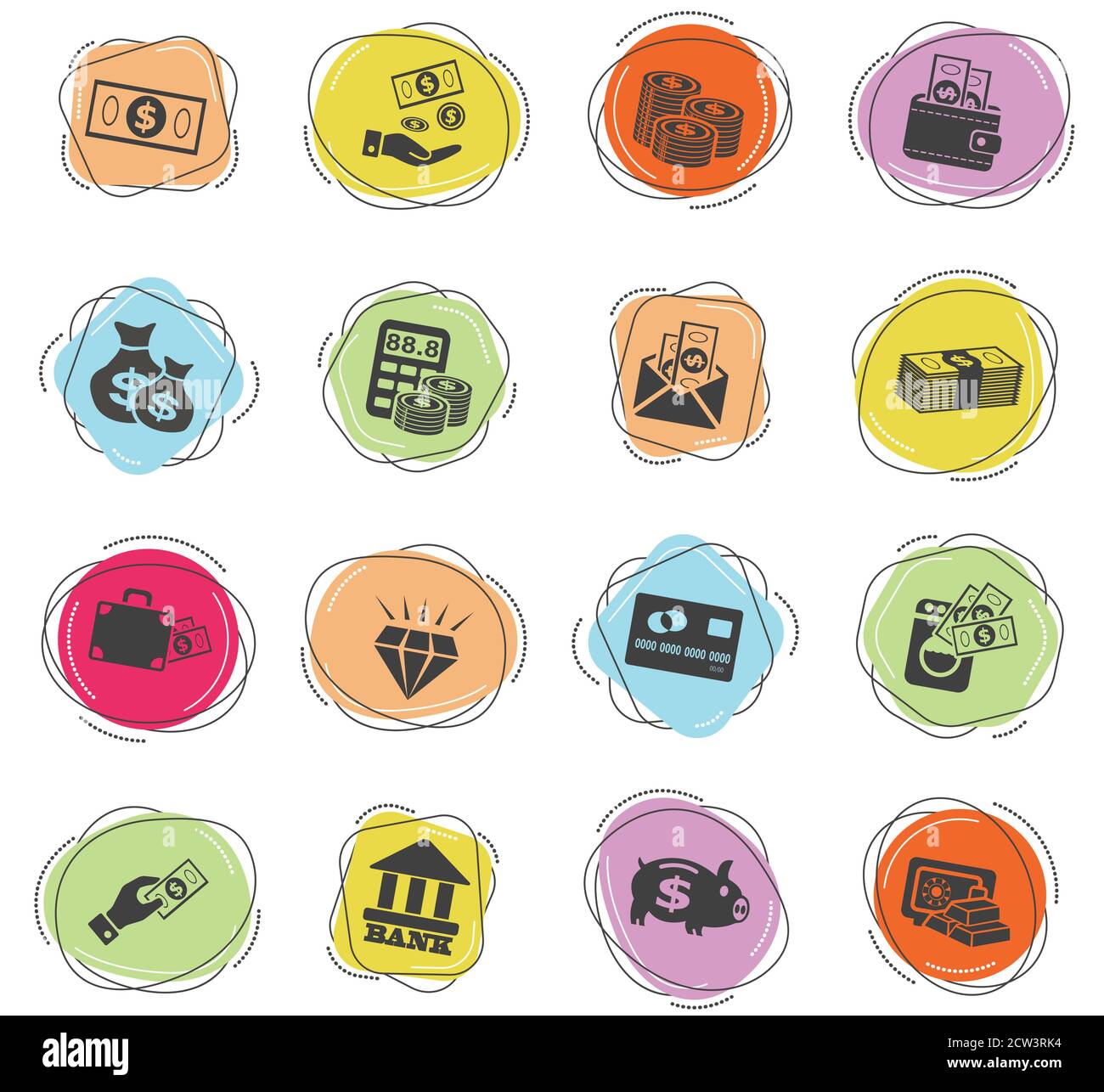 hand and money icon set Stock Vector Image & Art - Alamy