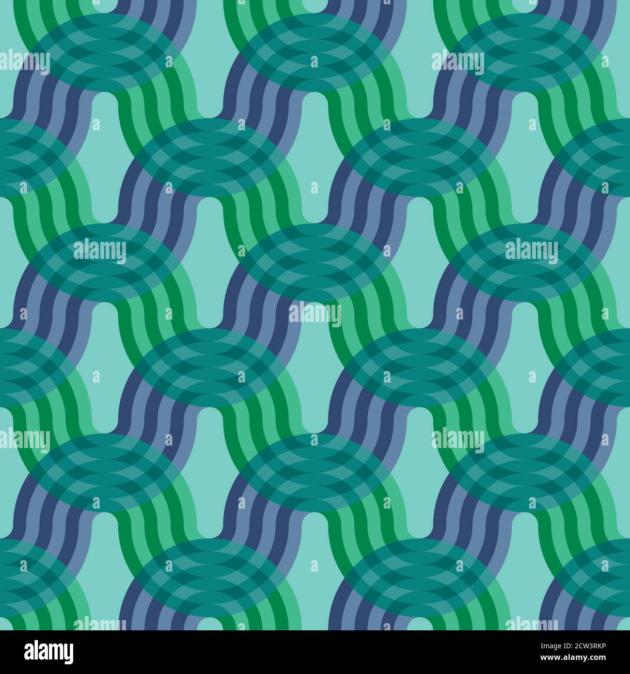 Seamless pattern of geometric figures. Interlocking waves textile print ...