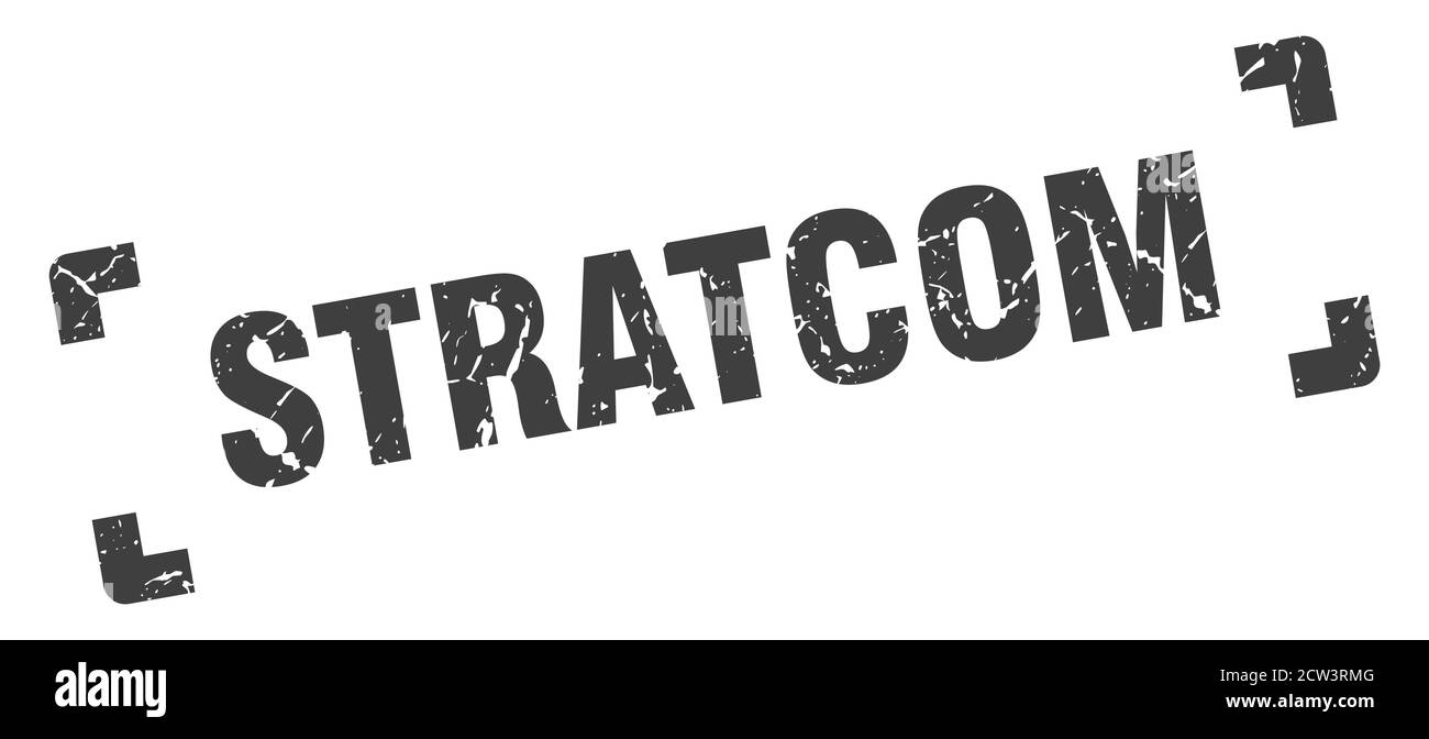 Stratcom Stamp Square Grunge Sign On White Background Stock Vector Image And Art Alamy