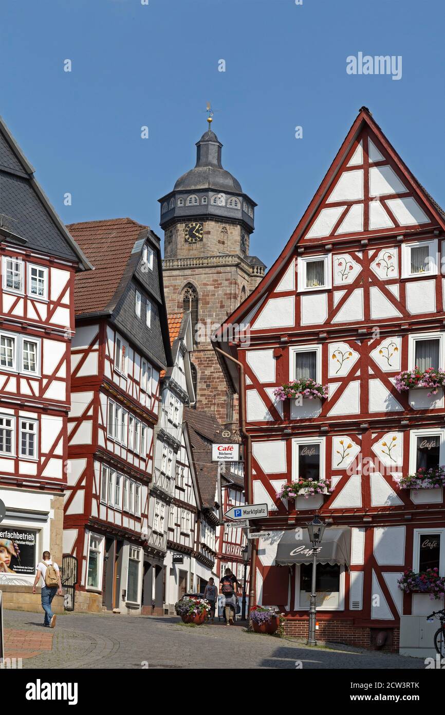 St. Mary's Church, old town, Homberg (Efze), Hesse, Germany Stock Photo ...