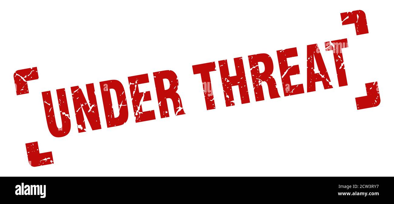 under threat stamp. square grunge sign on white background Stock Vector ...