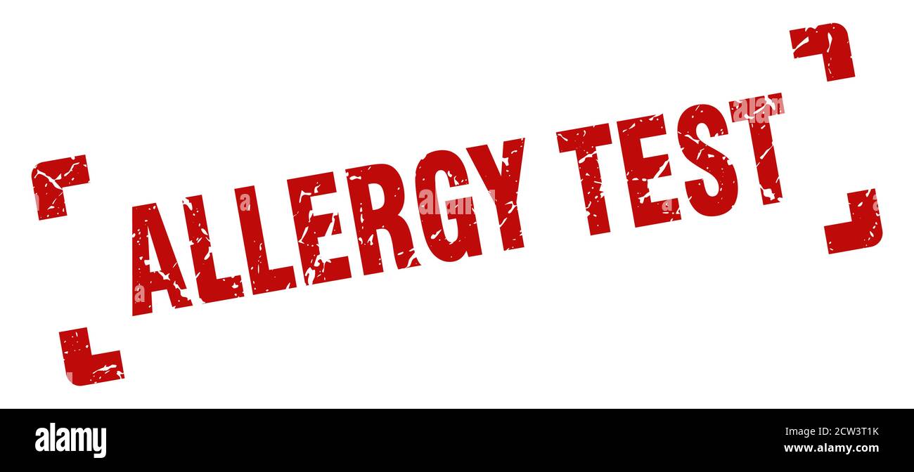 allergy test stamp. square grunge sign on white background Stock Vector ...