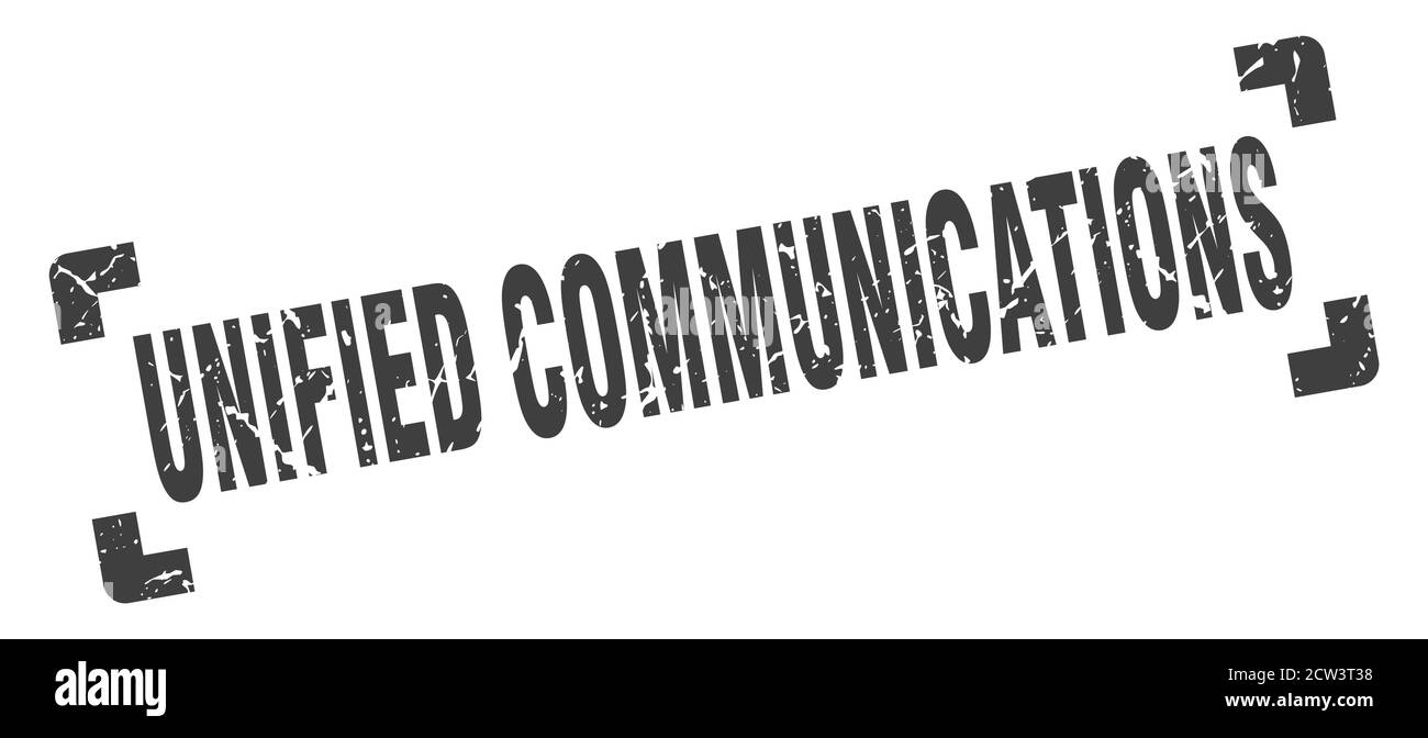unified communications stamp. square grunge sign on white background ...