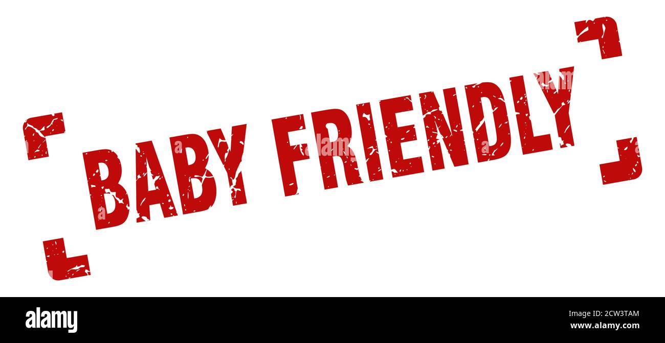 baby friendly stamp. square grunge sign on white background Stock ...