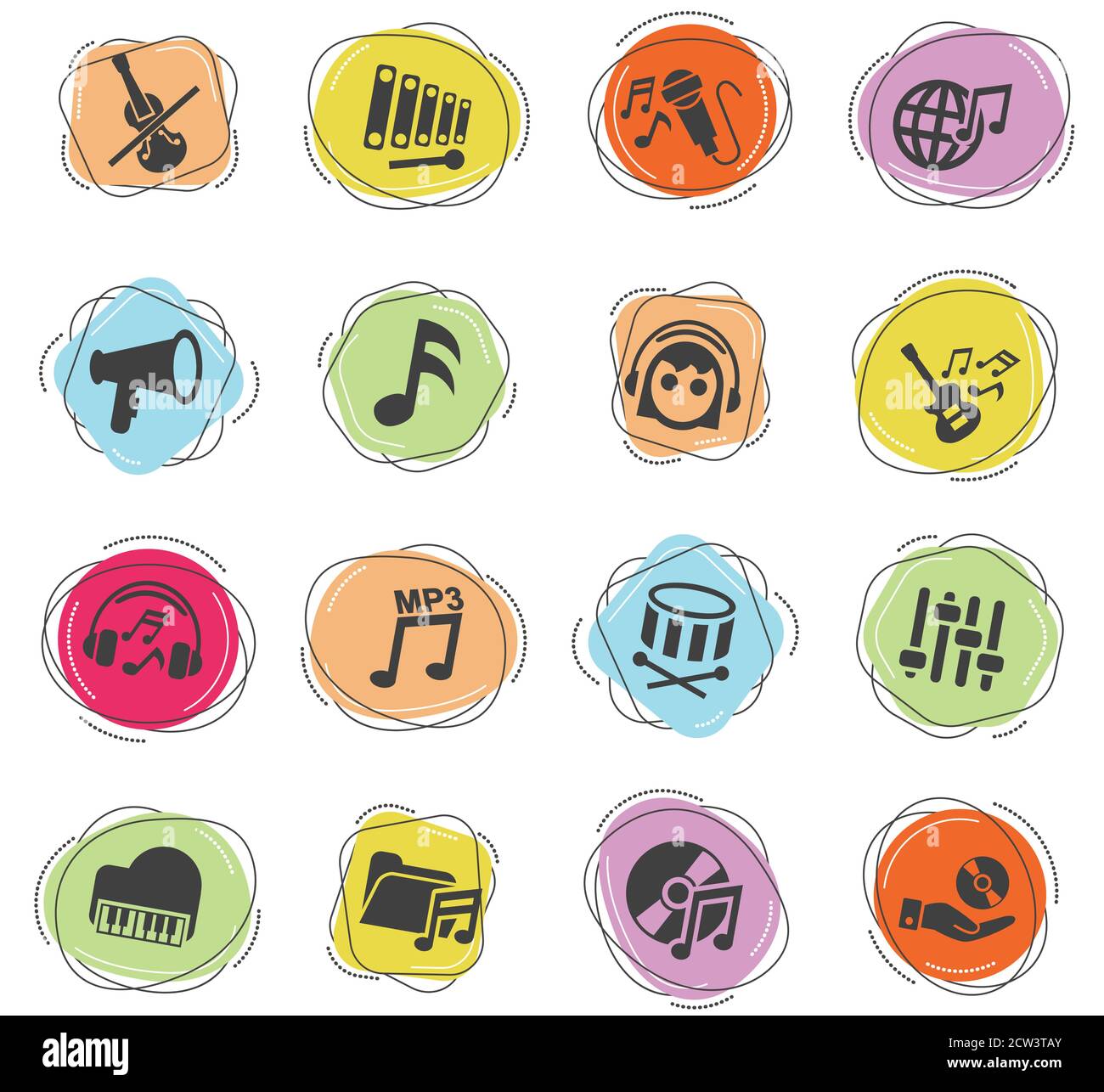 music icon set Stock Vector Image & Art - Alamy