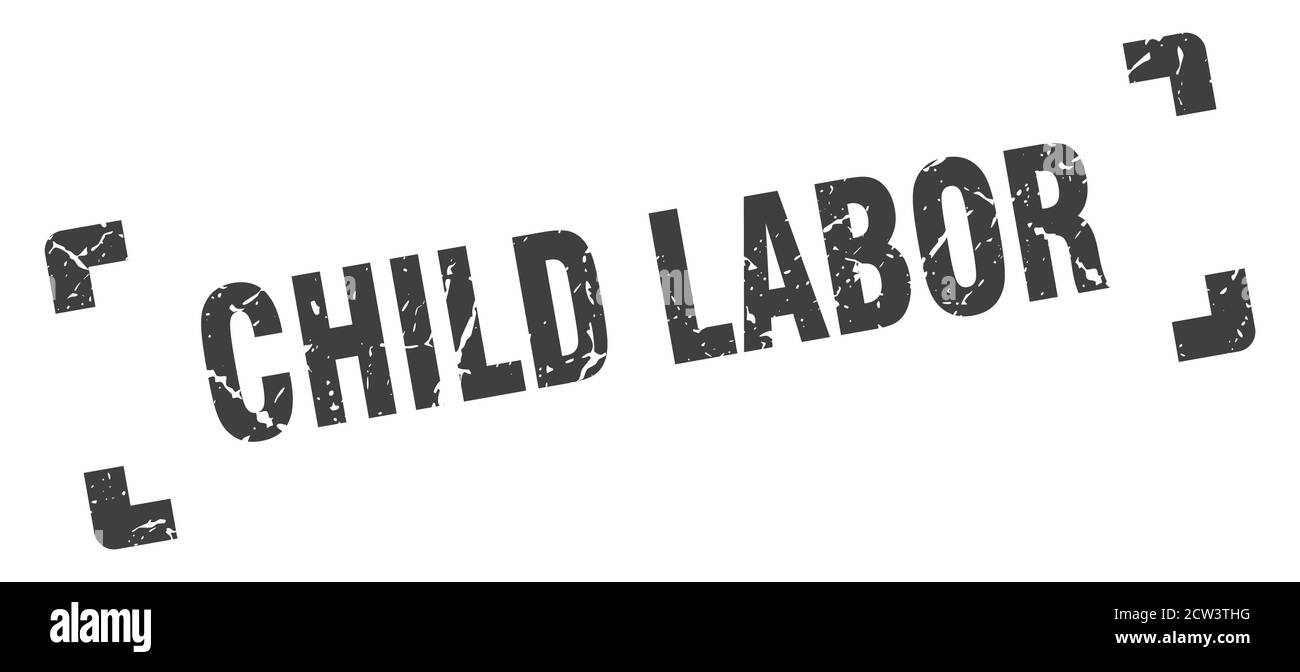 child labor stamp. square grunge sign on white background Stock Vector ...