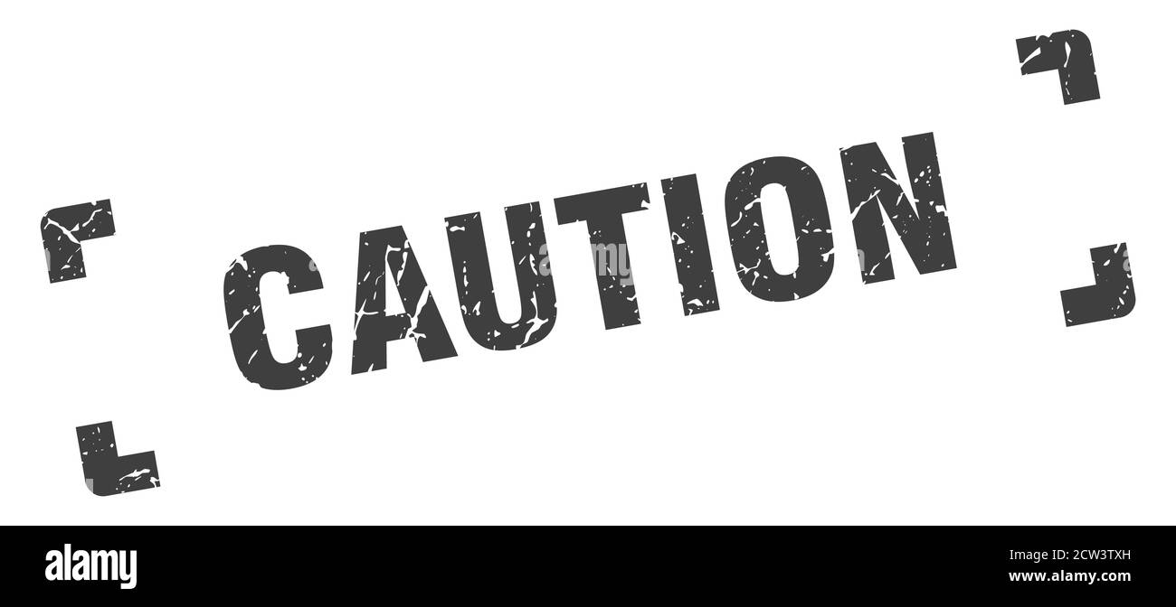 caution stamp. square grunge sign on white background Stock Vector Image & Art - Alamy