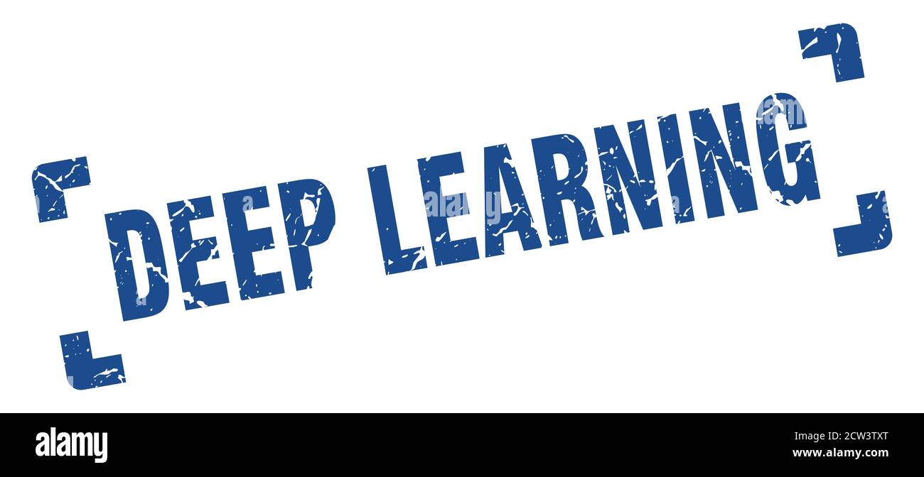 deep learning stamp. square grunge sign on white background Stock ...