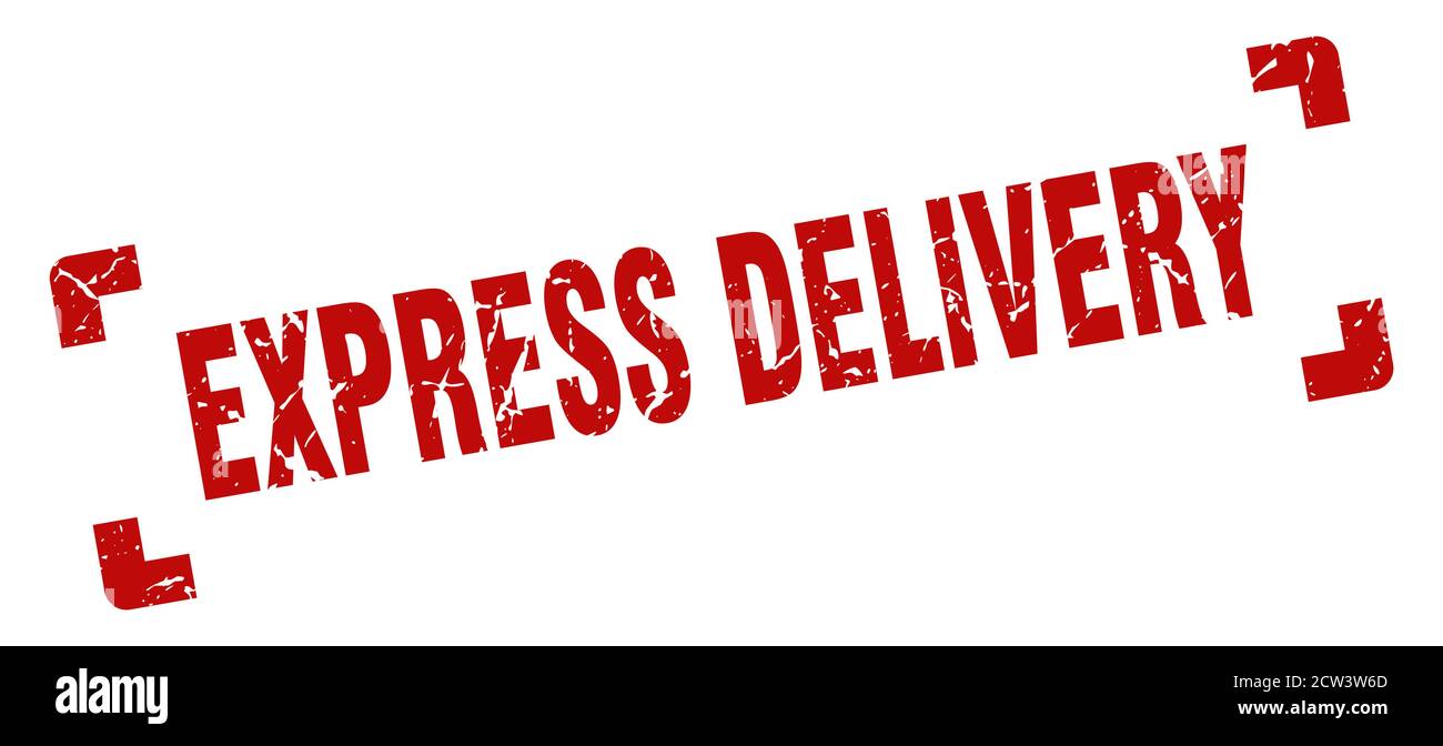 express delivery stamp. square grunge sign on white background Stock ...