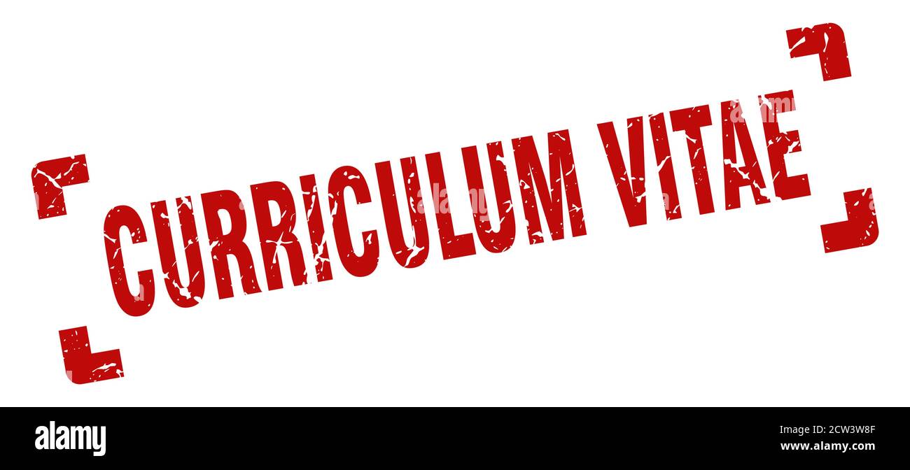 curriculum vitae stamp. square grunge sign on white background Stock ...
