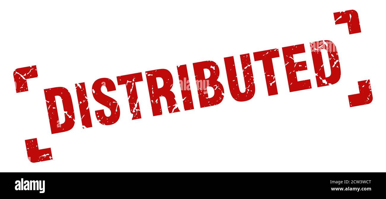 distributed stamp. square grunge sign on white background Stock Vector ...