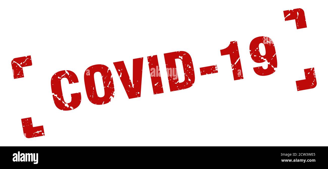 covid-19 stamp. square grunge sign on white background Stock Vector ...