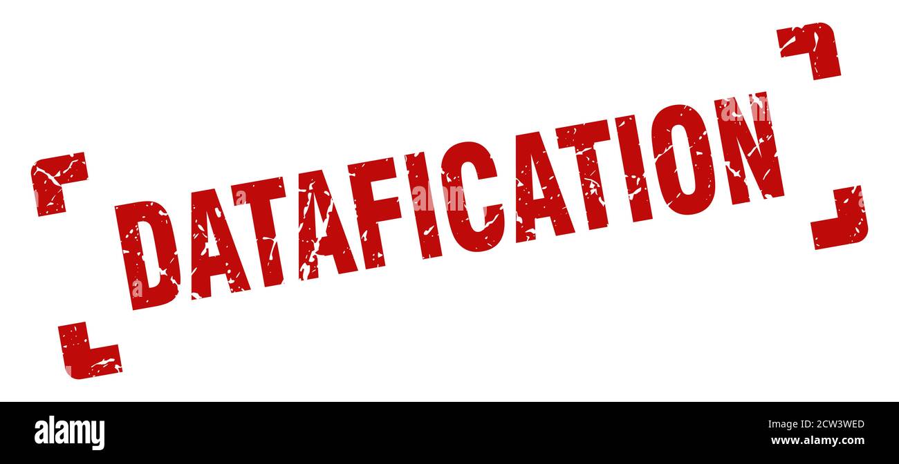 datafication stamp. square grunge sign on white background Stock Vector ...