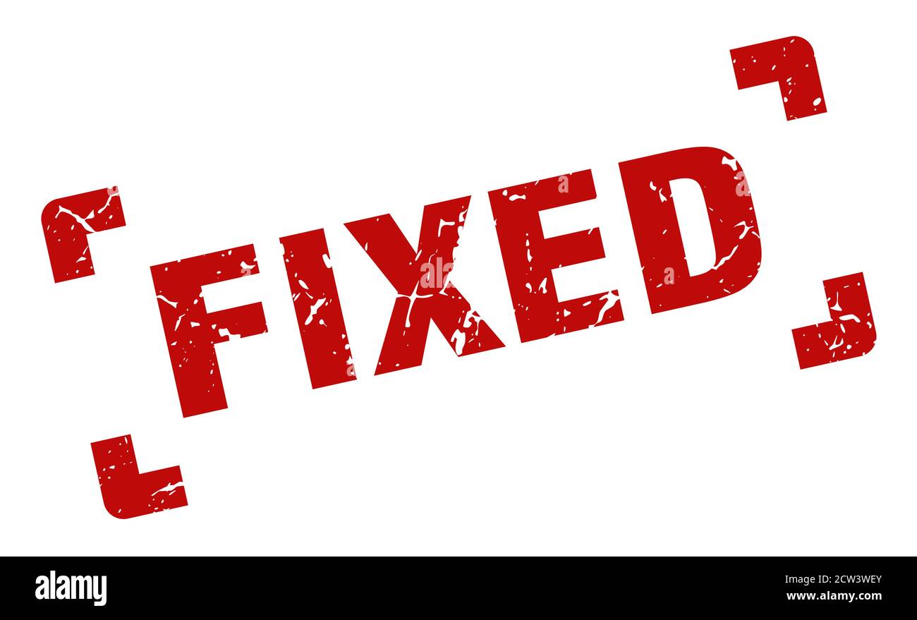 fixed stamp. square grunge sign on white background Stock Vector Image ...