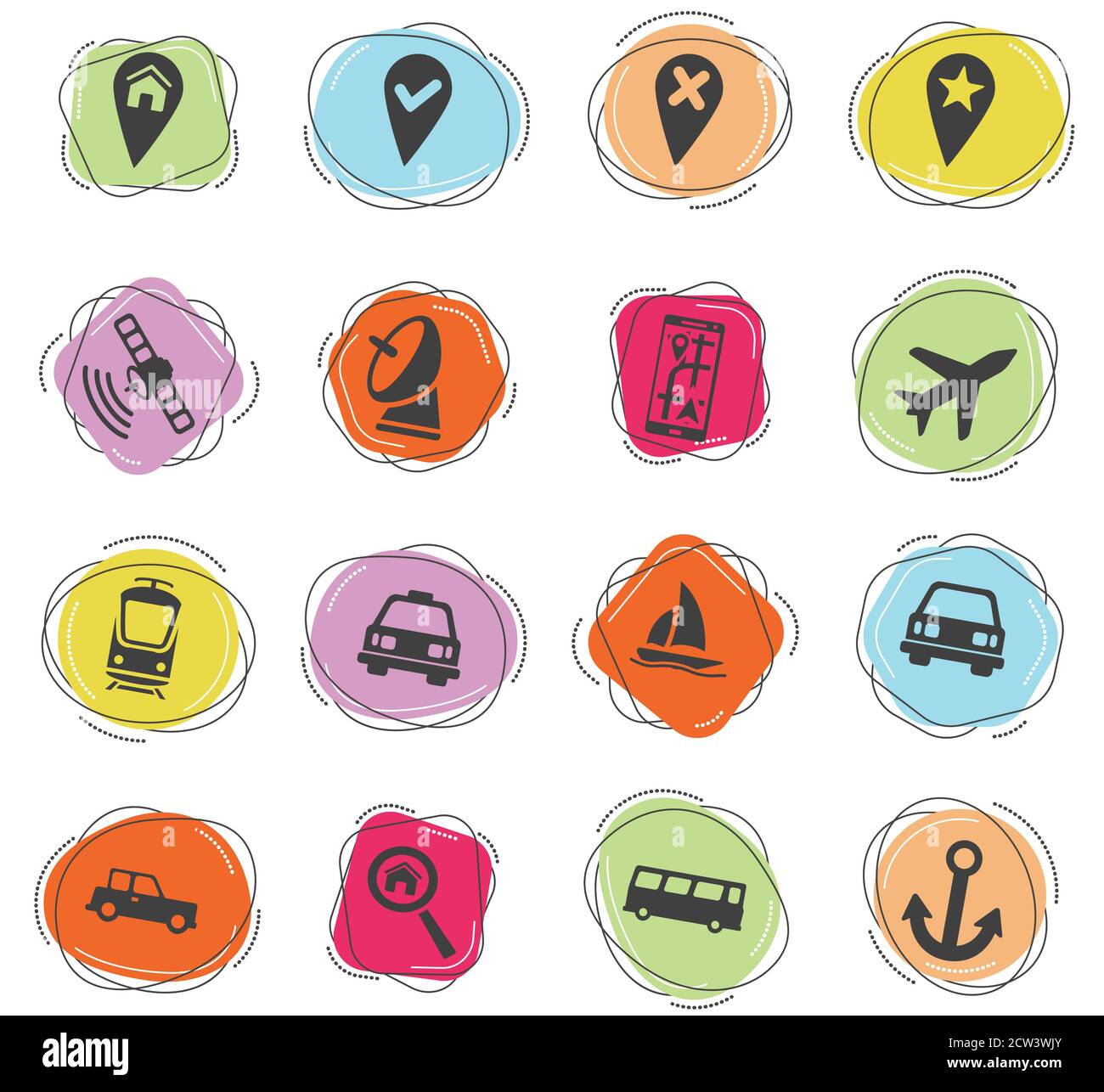 Navigation color icons Stock Vector Image & Art - Alamy