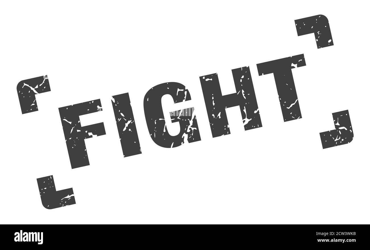 fight stamp. square grunge sign on white background Stock Vector Image ...