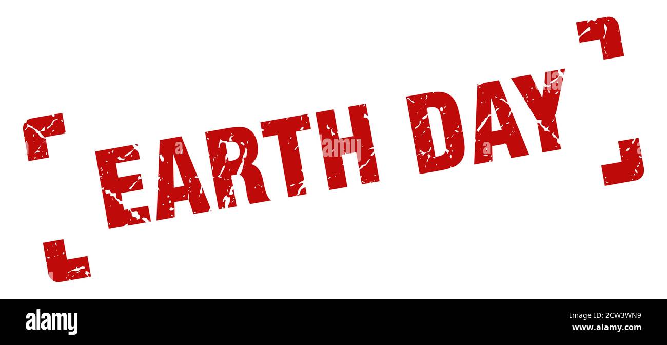 earth day stamp. square grunge sign on white background Stock Vector ...