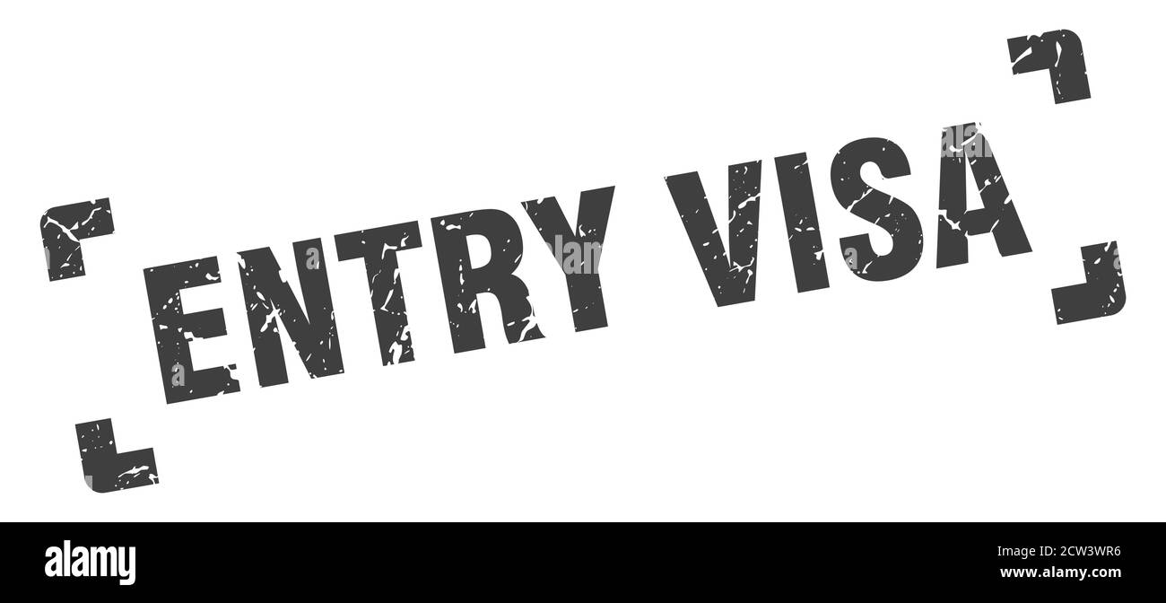 entry visa stamp. square grunge sign on white background Stock Vector ...