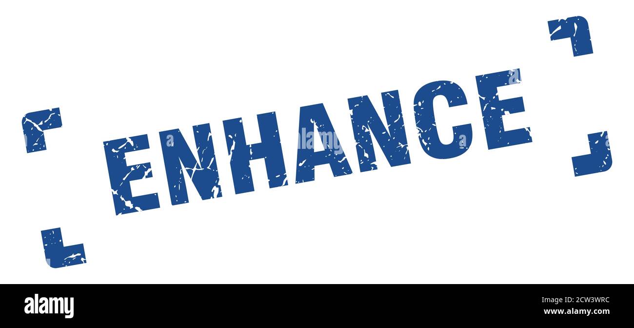 enhance stamp. square grunge sign on white background Stock Vector ...