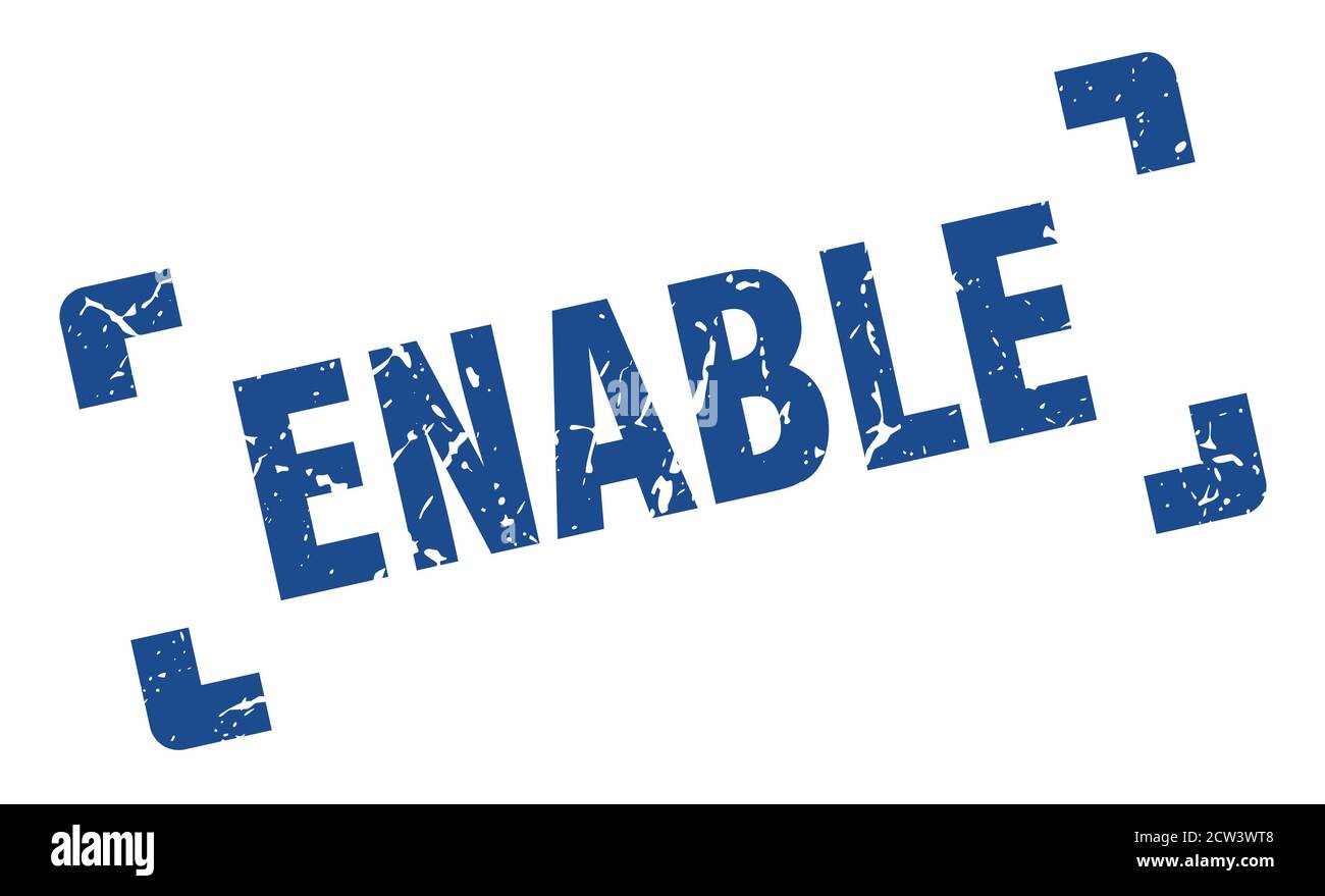 enable stamp. square grunge sign on white background Stock Vector Image ...