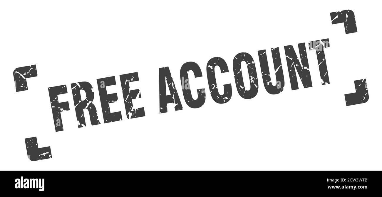free account stamp. square grunge sign on white background Stock Vector ...