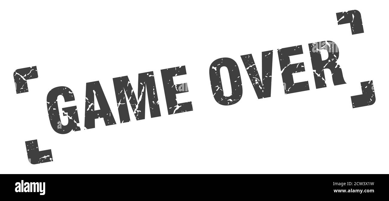 game over stamp. square grunge sign on white background Stock Vector ...