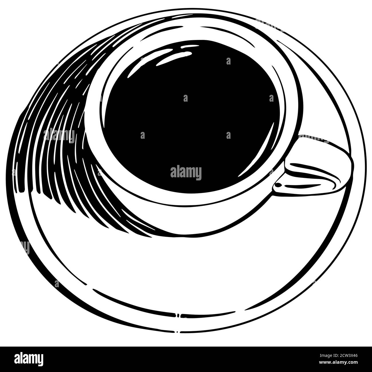 Tea Cup Drawing Black And White