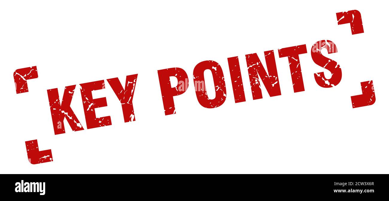 key points stamp. square grunge sign on white background Stock Vector ...