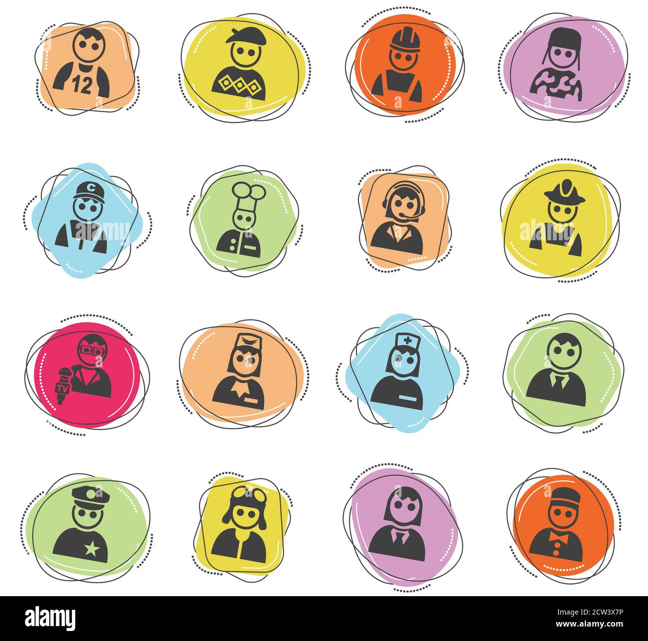 occupation icon set Stock Vector Image & Art - Alamy