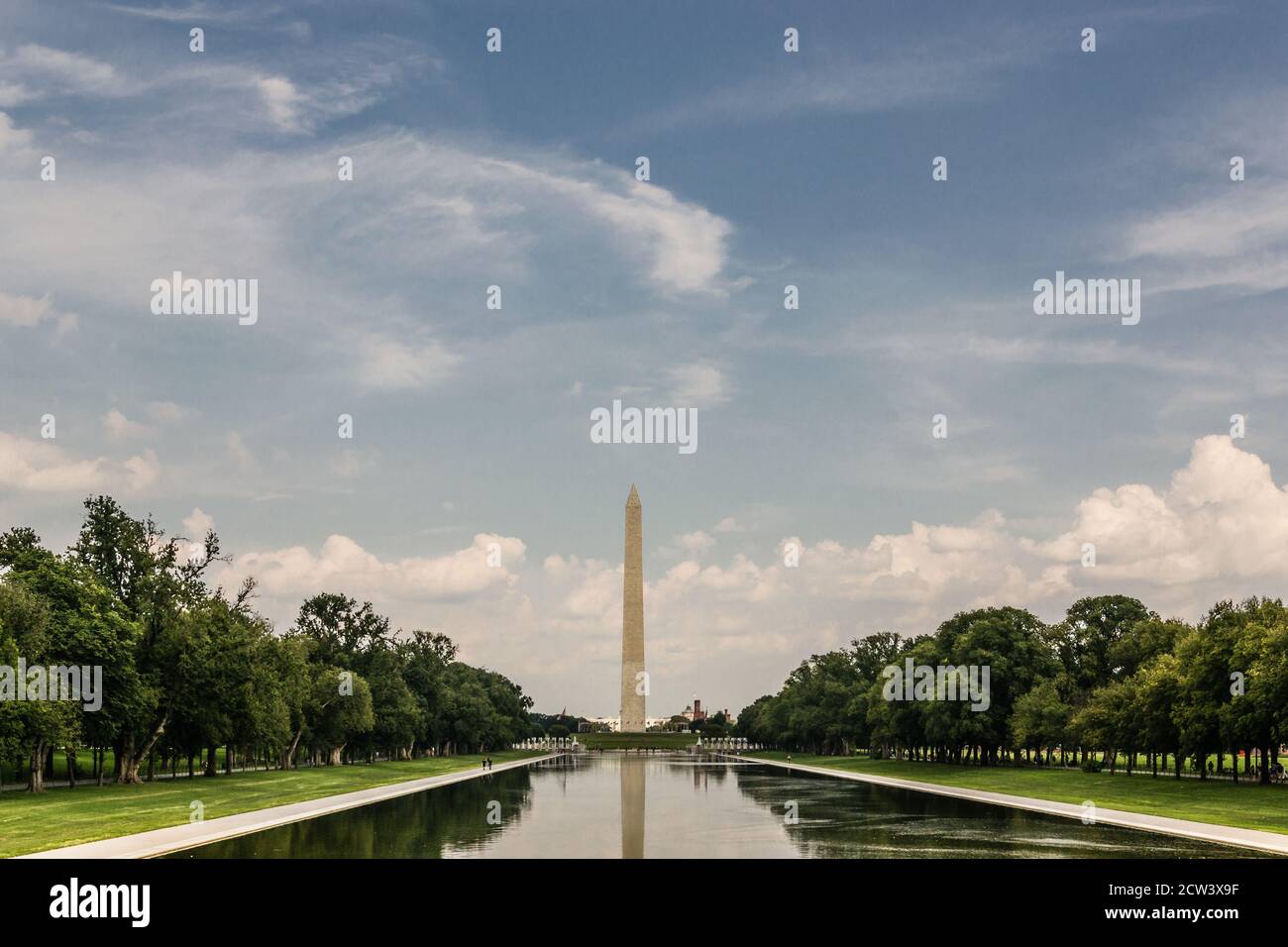 Washington, USA - August 16, 2018: Washington monument, a marble ...