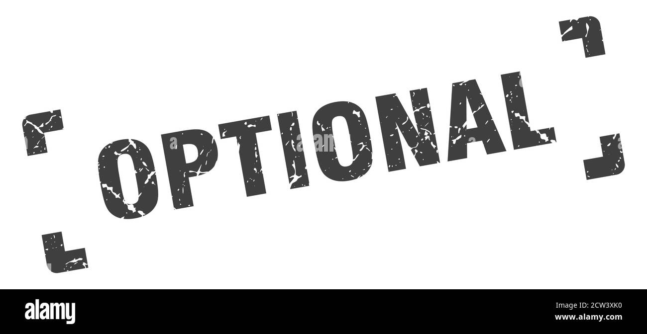 optional stamp. square grunge sign on white background Stock Vector ...