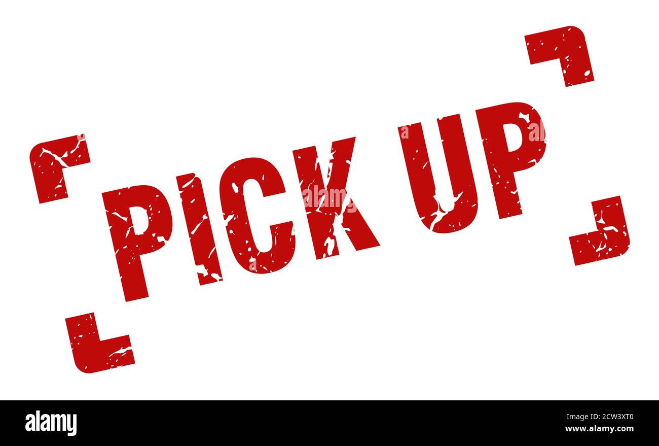 pick up stamp. square grunge sign on white background Stock Vector ...