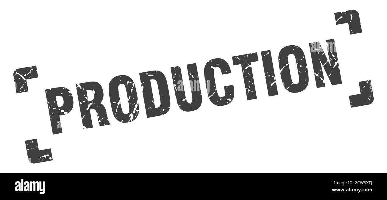production stamp. square grunge sign on white background Stock Vector ...