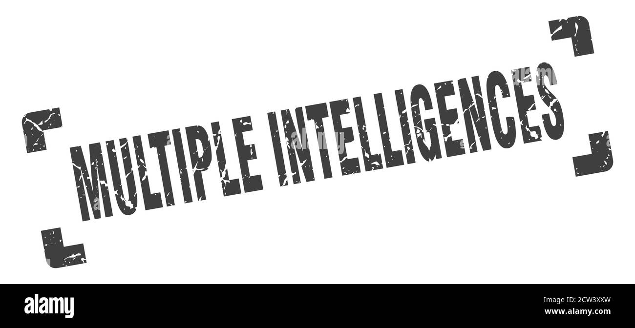 multiple intelligences stamp. square grunge sign on white background ...