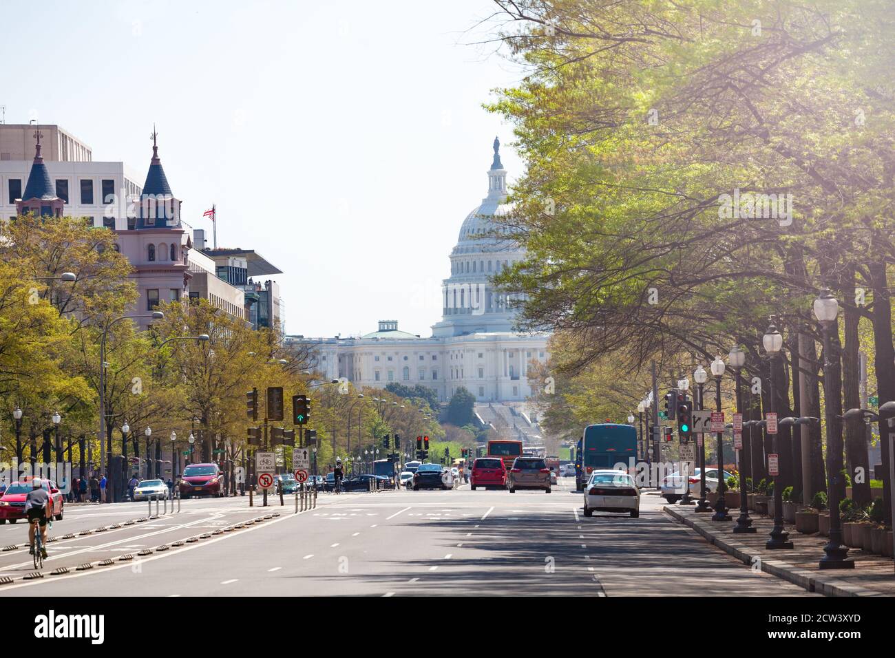 Pennsylvania Avenue towards United States Capitol Congress building on ...