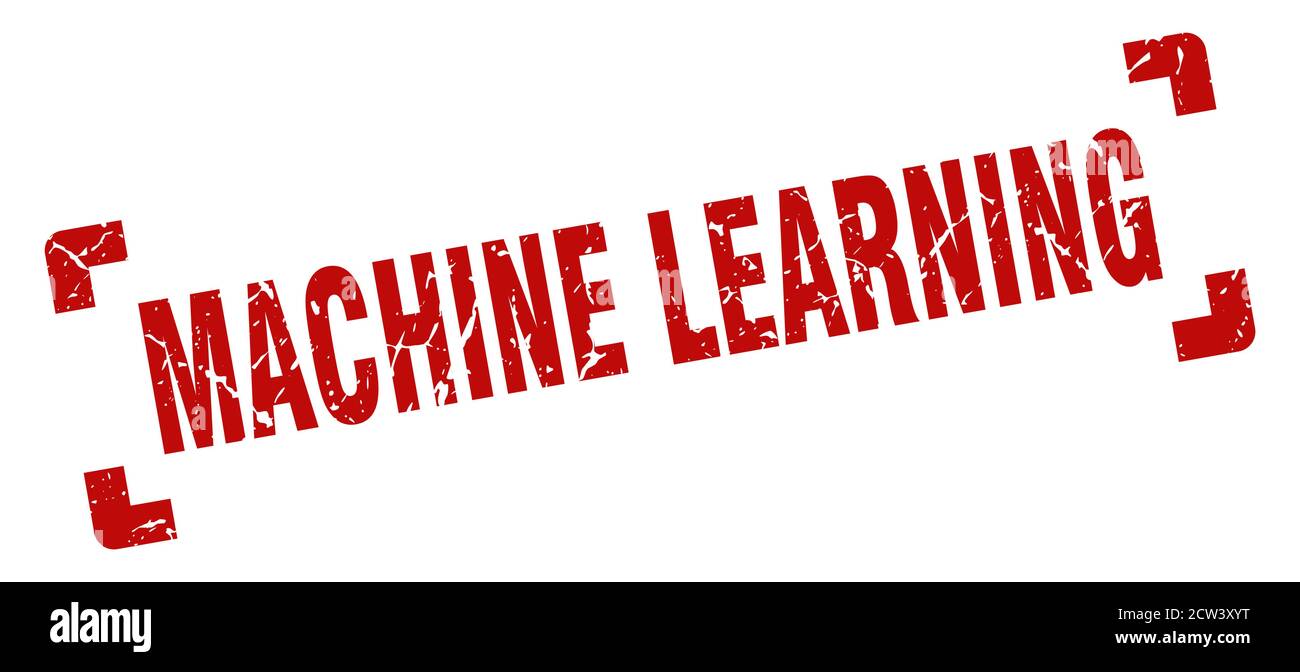 machine learning stamp. square grunge sign on white background Stock ...