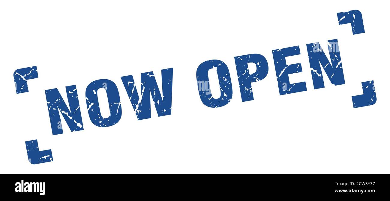 now open stamp. square grunge sign on white background Stock Vector Image & Art - Alamy