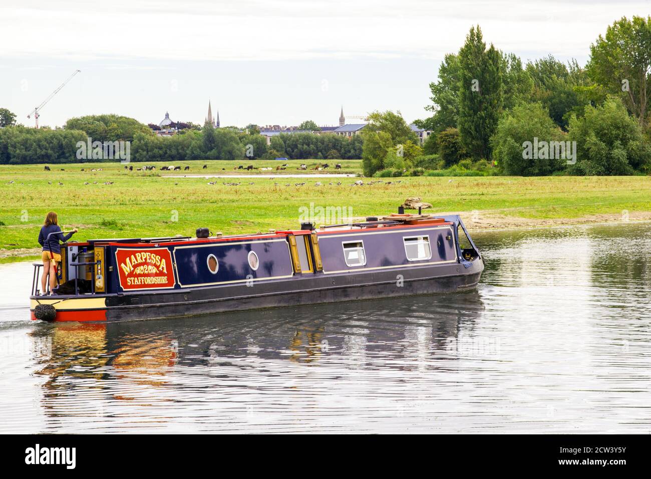 Canal narrowboat on the river Thames Oxfordshire England UK Stock Photo ...