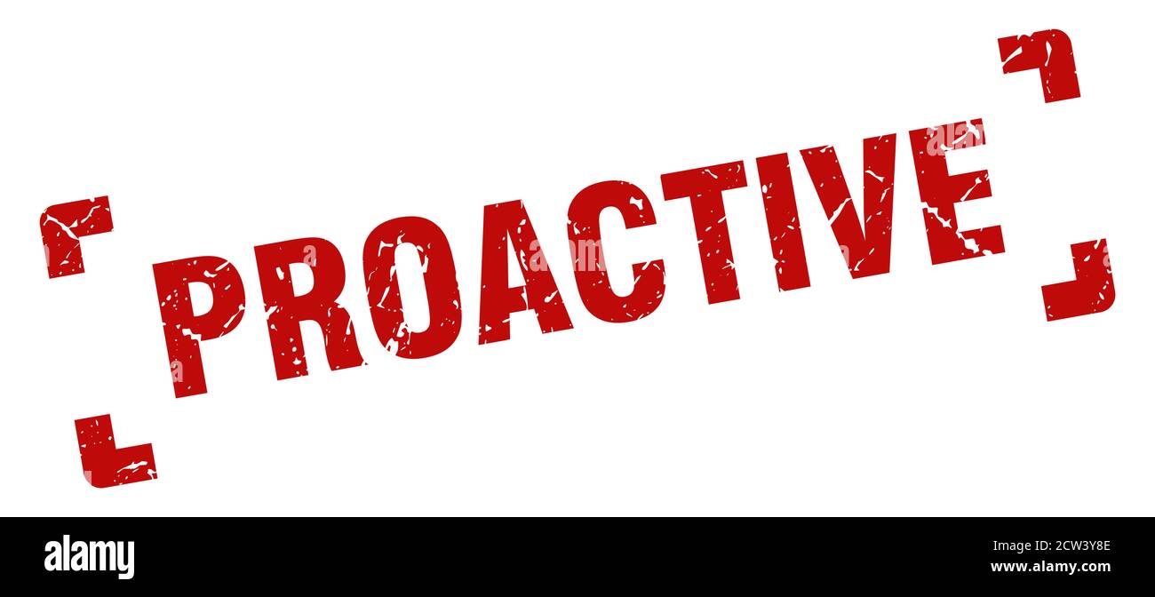 proactive stamp. square grunge sign on white background Stock Vector ...