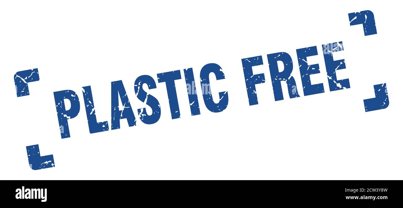 plastic free stamp. square grunge sign on white background Stock Vector ...