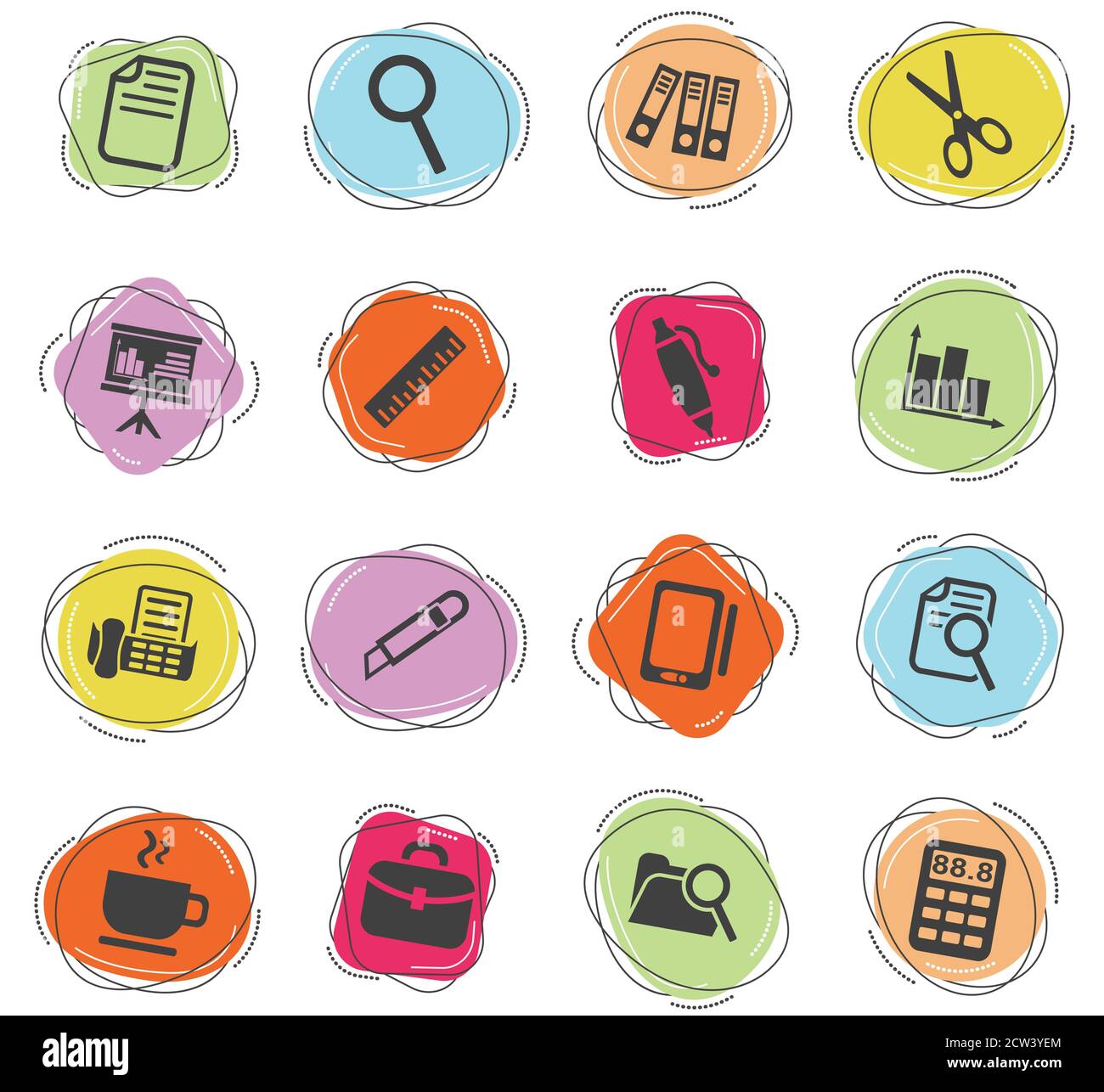 office icon set Stock Vector Image & Art - Alamy