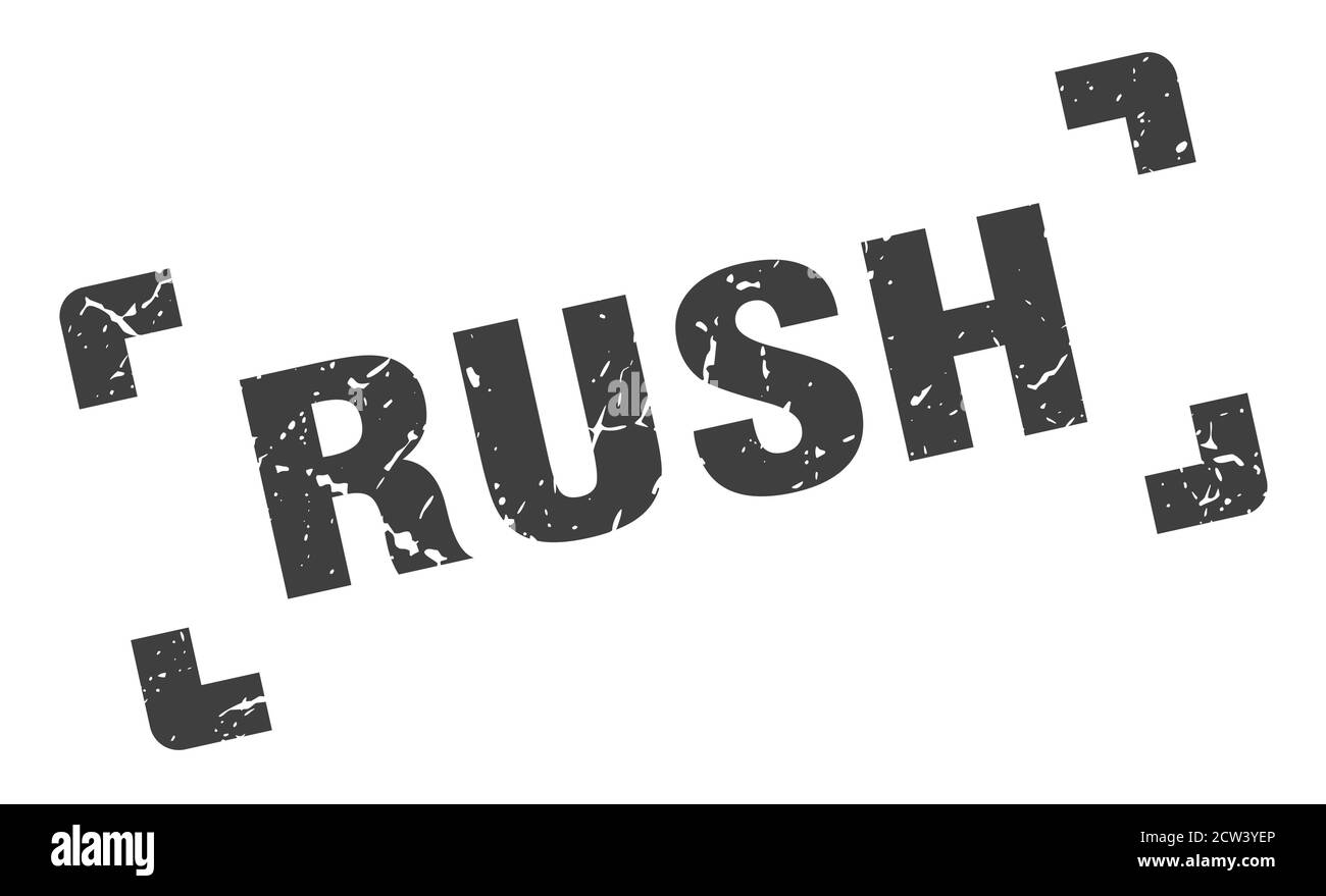 rush stamp. square grunge sign on white background Stock Vector Image ...