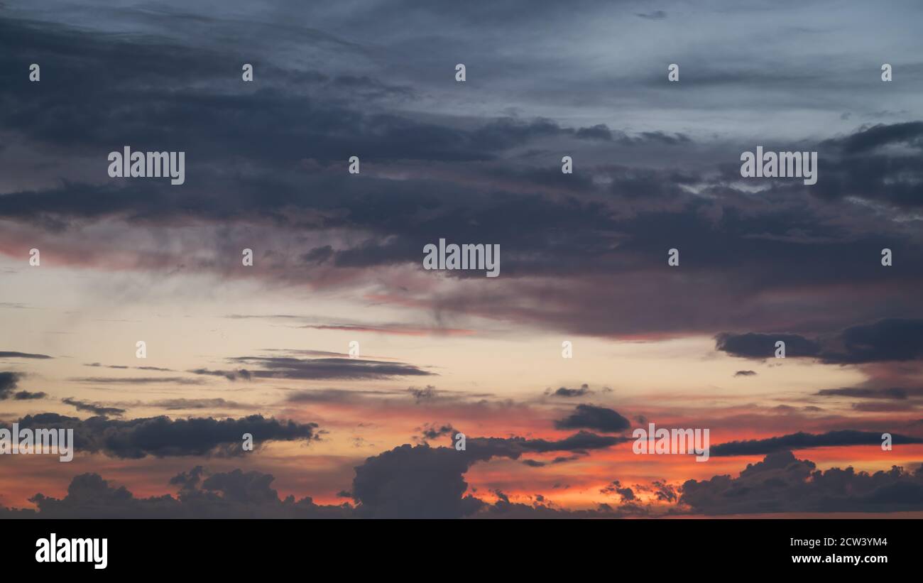 clouds slowly float in the sky during sunset, nature Stock Photo - Alamy