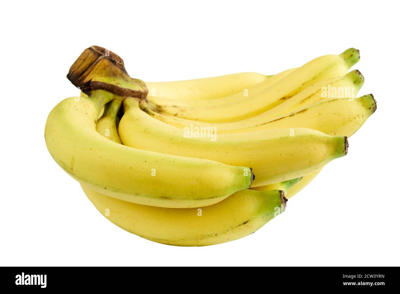 A comb of delicious lavendish bananas on isolated on white background ...