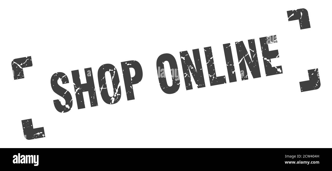 shop online stamp. square grunge sign on white background Stock Vector Image & Art - Alamy