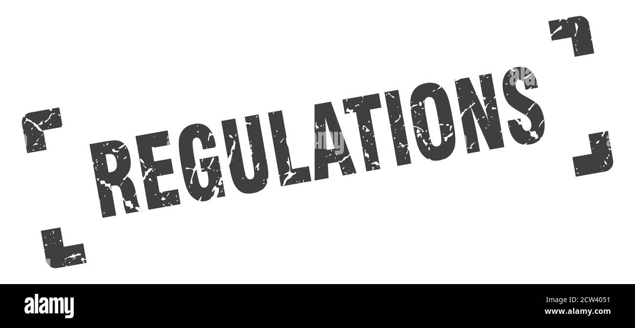 regulations stamp. square grunge sign on white background Stock Vector ...