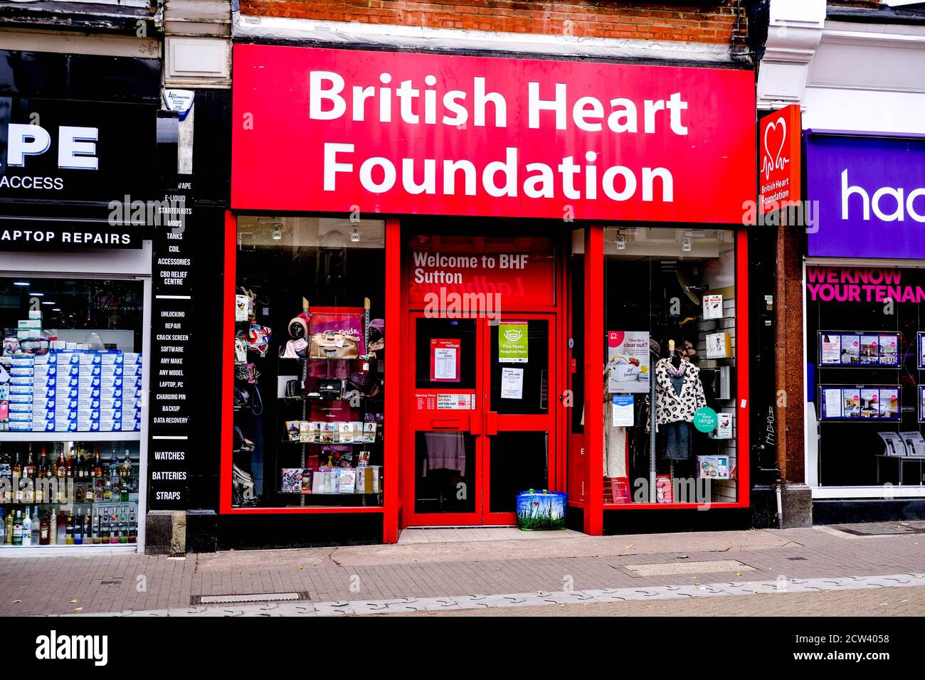 London UK, September 27 2020, British Heart Foundation Charity Shop In ...