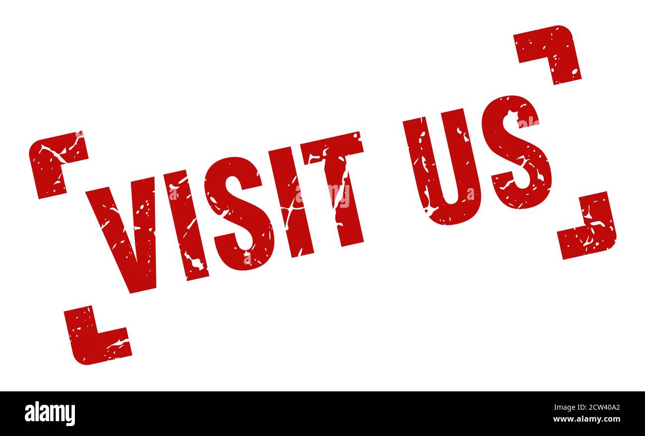 visit us stamp. square grunge sign on white background Stock Vector ...